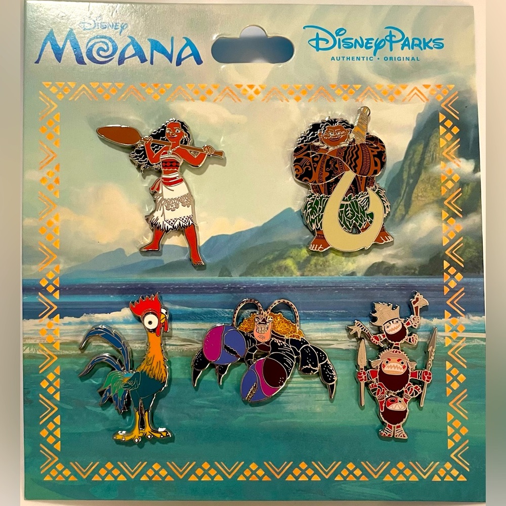 Disney Moana Trading Pin Set - 5 Beautiful Pins - New - Gem